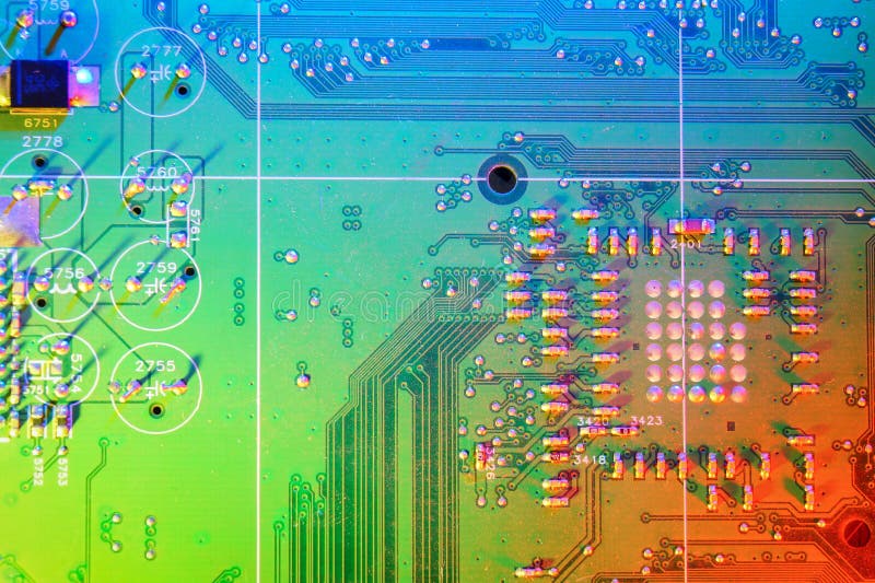 Electronic Board Design, Motherboard Digital Chip. Tech Science ...