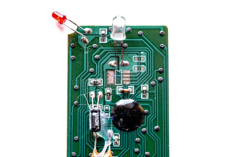 Electronic Board with Diodes. Integrated Circuits on the Board ...