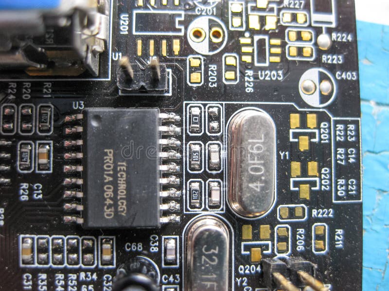 Electronic Board with Electrical Components. Electronics of Computer ...
