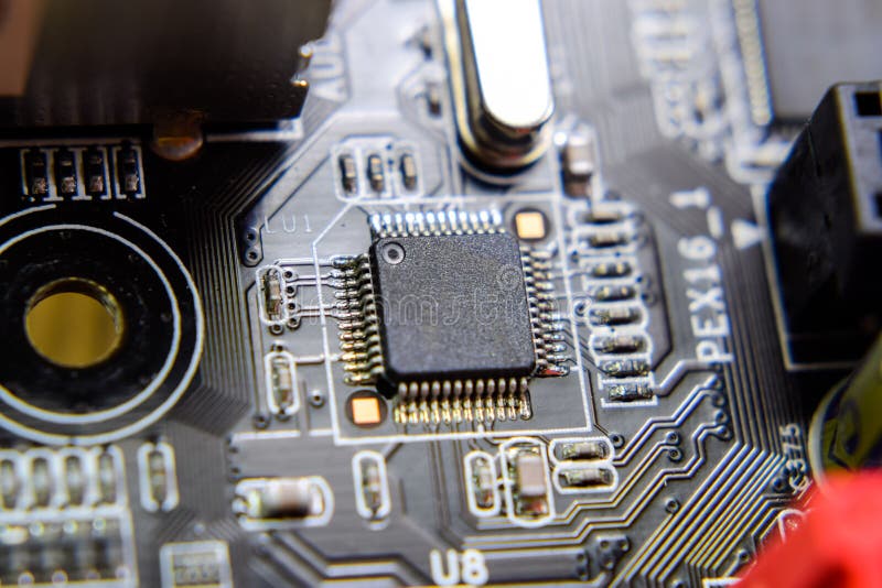 Electronic Board with Electrical Components. Electronics of Computer ...