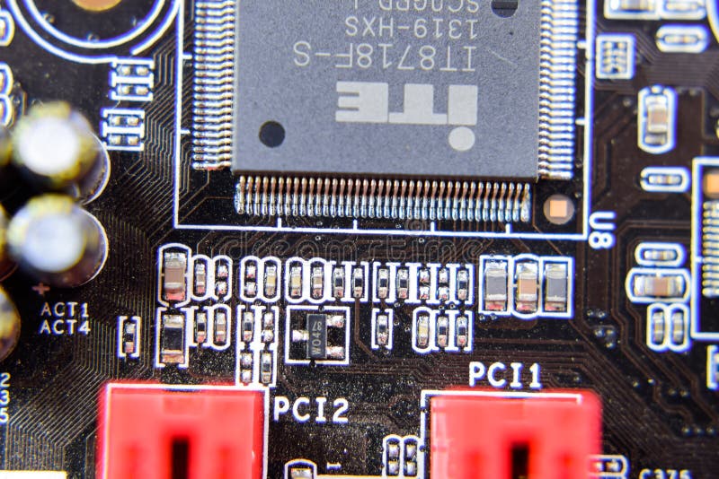 Electronic Board with Electrical Components. Electronics of Computer ...