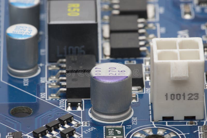 Electronic Board. the Board Features Elements: Chips, Diodes ...