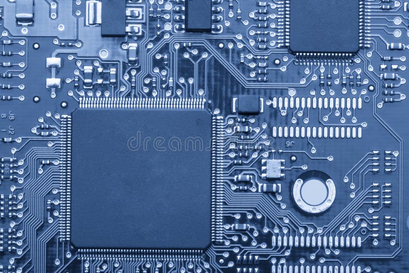 Electronic Board. the Board Features Elements: Chips, Diodes ...