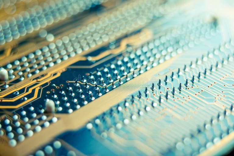 Electronic Board with Semiconductor Elements Closeup. Concept of the Technology of Solid-state ...