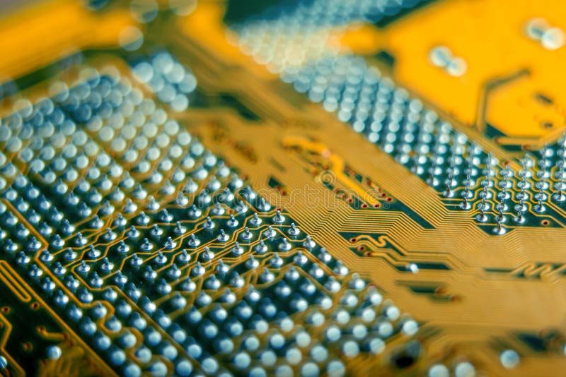 Electronic Board with Semiconductor Elements Closeup. Concept of the ...
