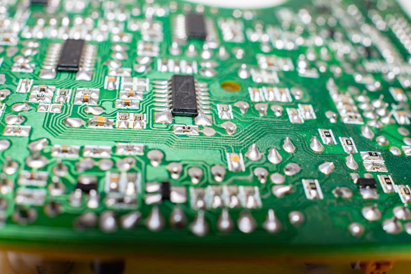 Electronic Board with Microcircuits Stock Photo - Image of industry ...