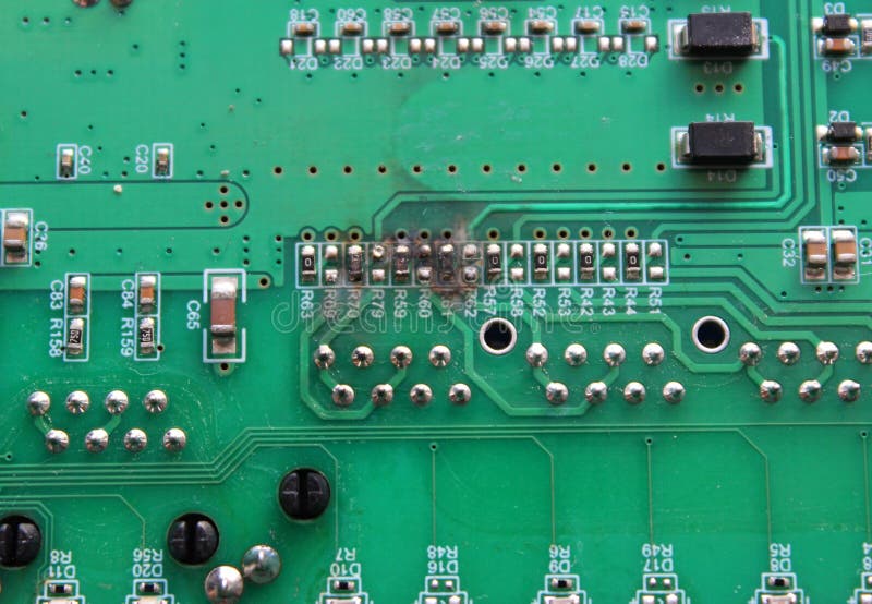 Electronic Board with Numbered Burnt Out Silver Pins Texture Background ...