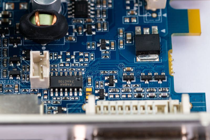 Electronic card of a pc stock photo. Image of engineering - 229660736