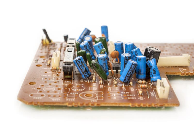 Electronic Board with Radio Components, Connectors, Slots and Processor ...