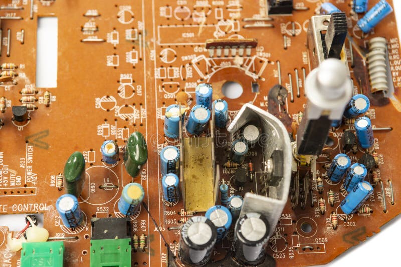 Electronic Board with Radio Components, Connectors, Slots and Processor ...