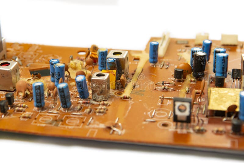 Electronic Board with Radio Components, Connectors, Slots and Processor ...