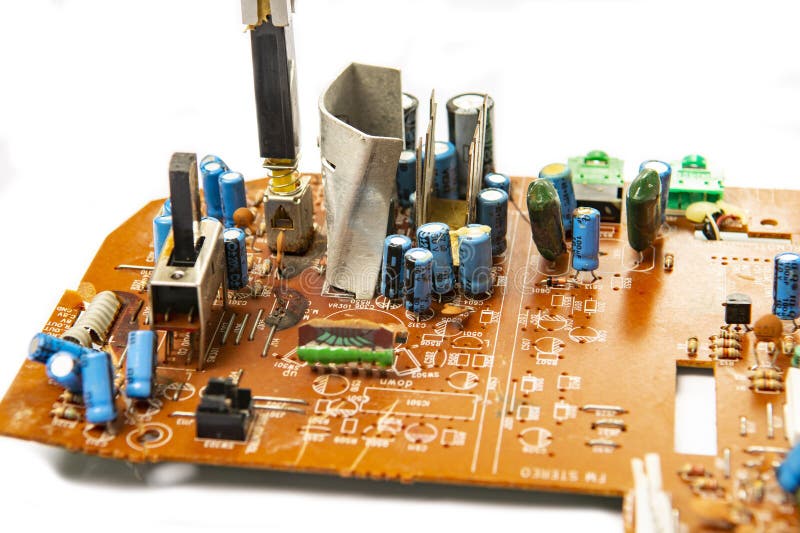 Electronic Board with Radio Components, Connectors, Slots and Processor ...