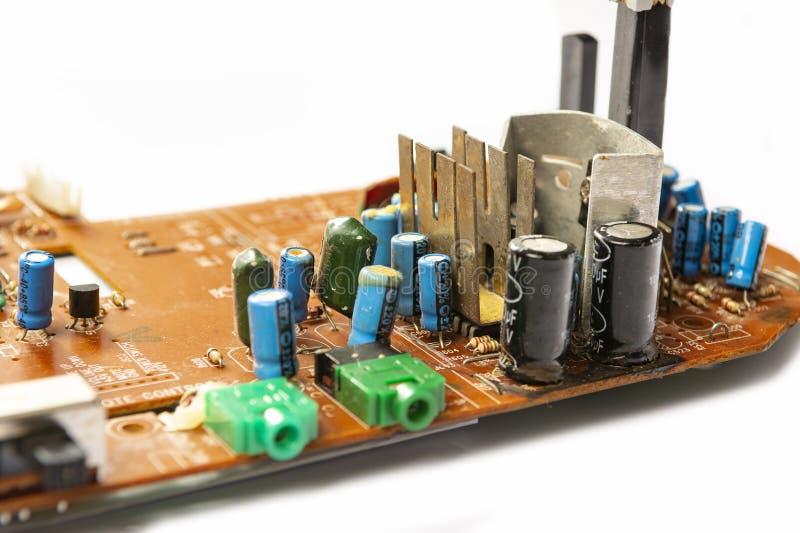 Electronic Board with Radio Components, Connectors, Slots and Processor ...