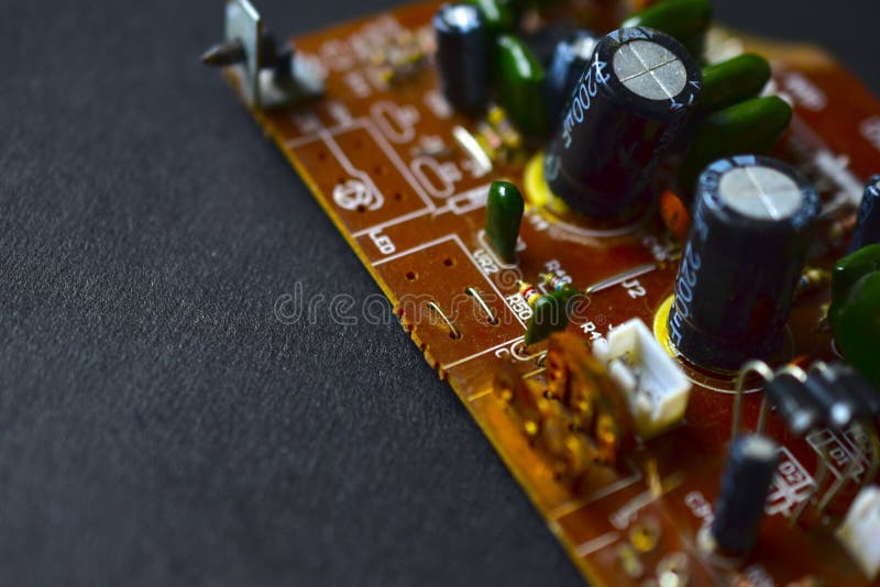 Electronic Board with Radio Elements Close Up Stock Image - Image of ...
