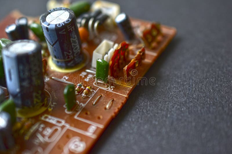 Electronic Board with Radio Elements Close Up Stock Image - Image of ...