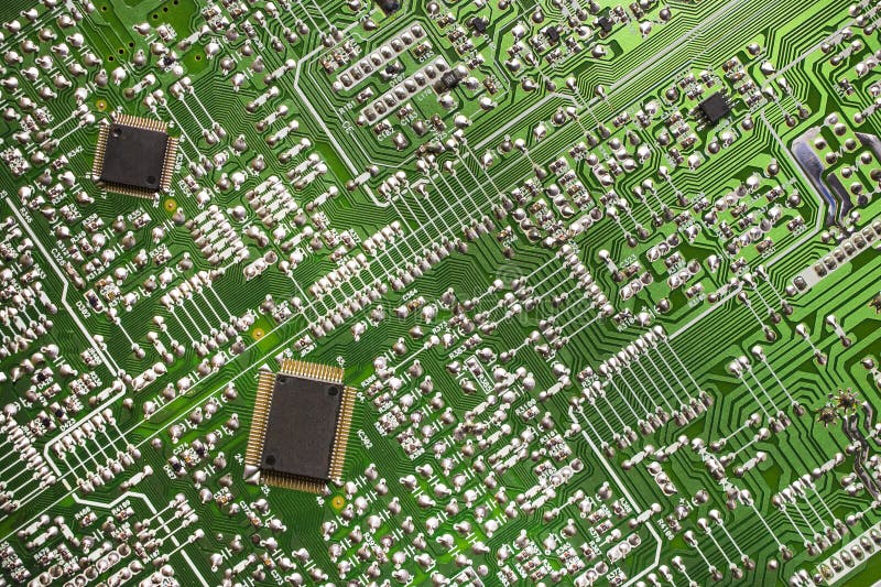 Circuit Board with Microcircuit Stock Photo - Image of board ...
