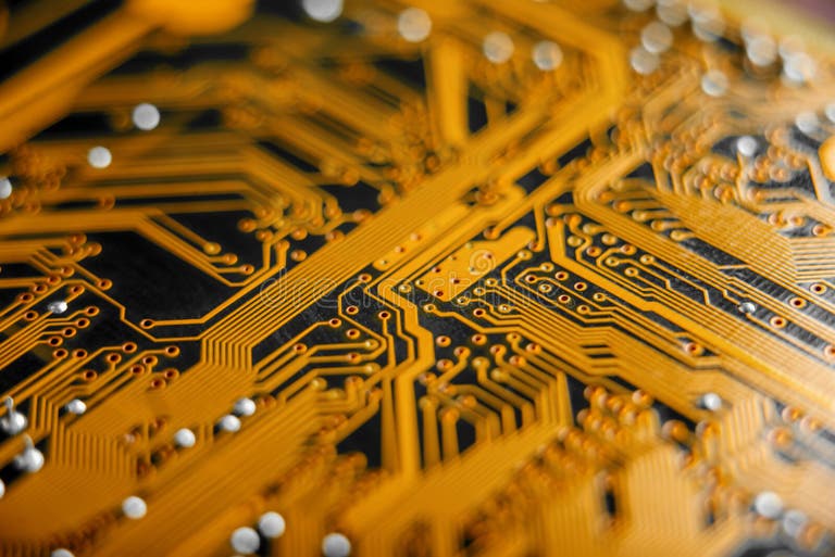 Electronic Board with Semiconductor Elements Closeup. Concept of the Technology of Solid-state ...