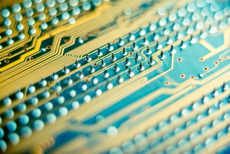 Electronic Board with Semiconductor Elements Closeup. Concept of the ...