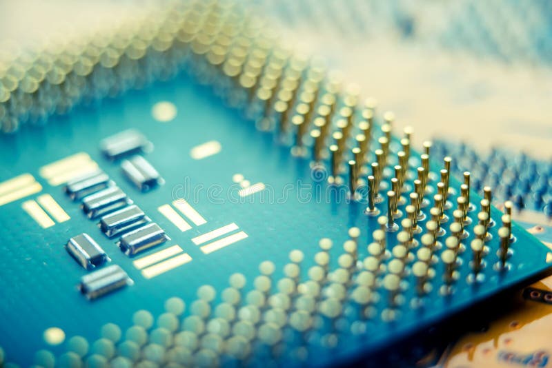 Electronic Board with Semiconductor Elements Closeup. Concept of the ...