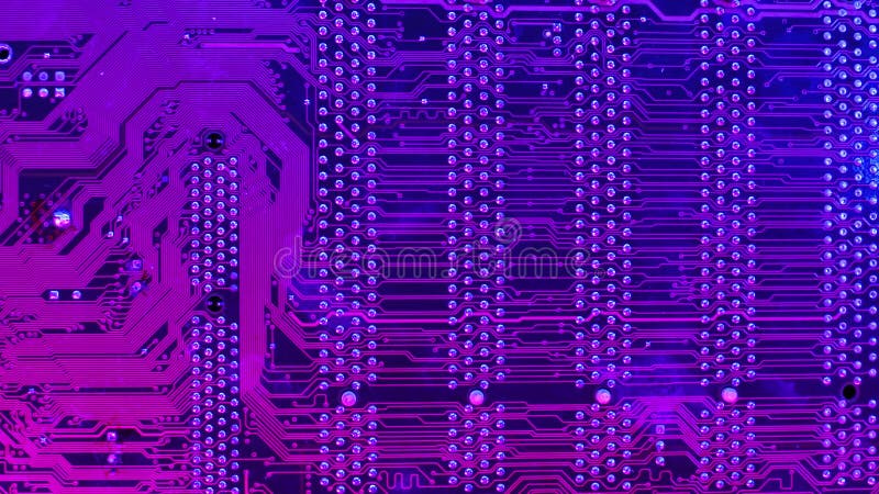 Electronic Computer Board with Sci Fi Futuristic Cyber Punk Light ...