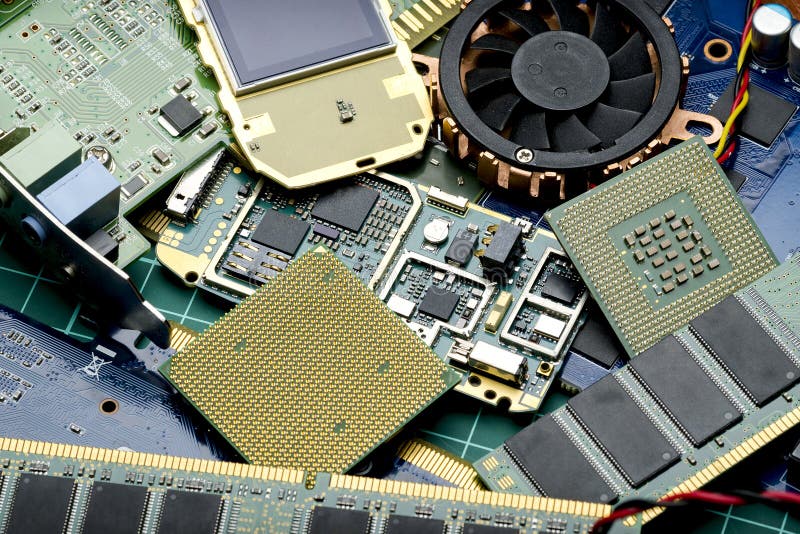 Electronic Boards and Microchips for Spare Parts and Recycling Stock ...