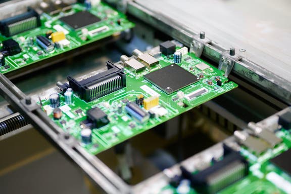 Electronic Boards Moving Efficiently on the Conveyor Belt in an ...