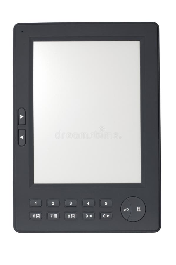 Electronic Book on the Top of the Stack of Regular Old Books Isolated ...