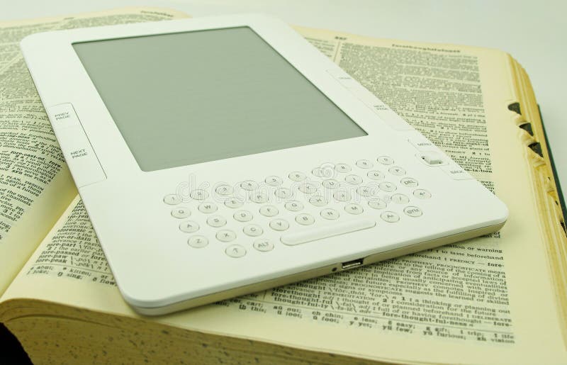 Electronic book and book stock photo. Image of screen - 21184988