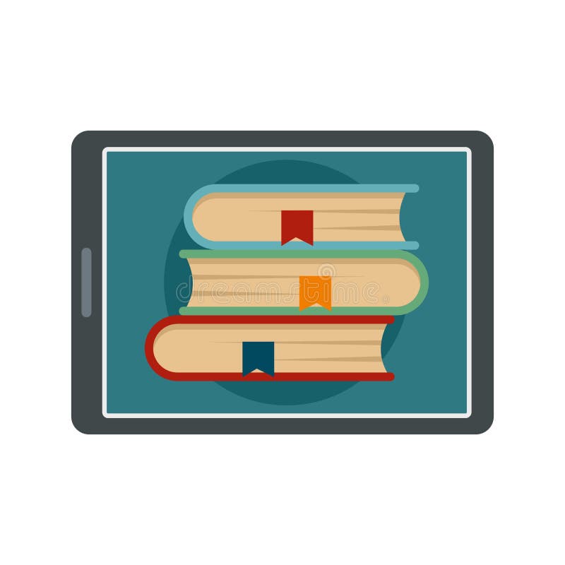 Electronic Book Icon, Flat Style Stock Vector - Illustration of ...