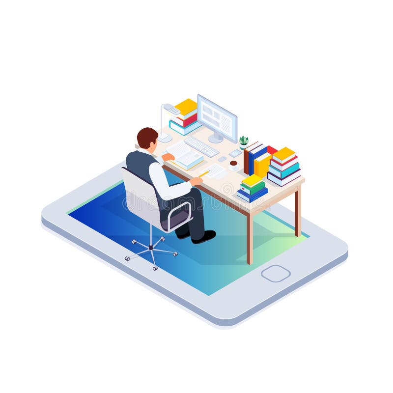 3d Man E Learning Isolated White Background Stock Illustrations – 23 3d ...