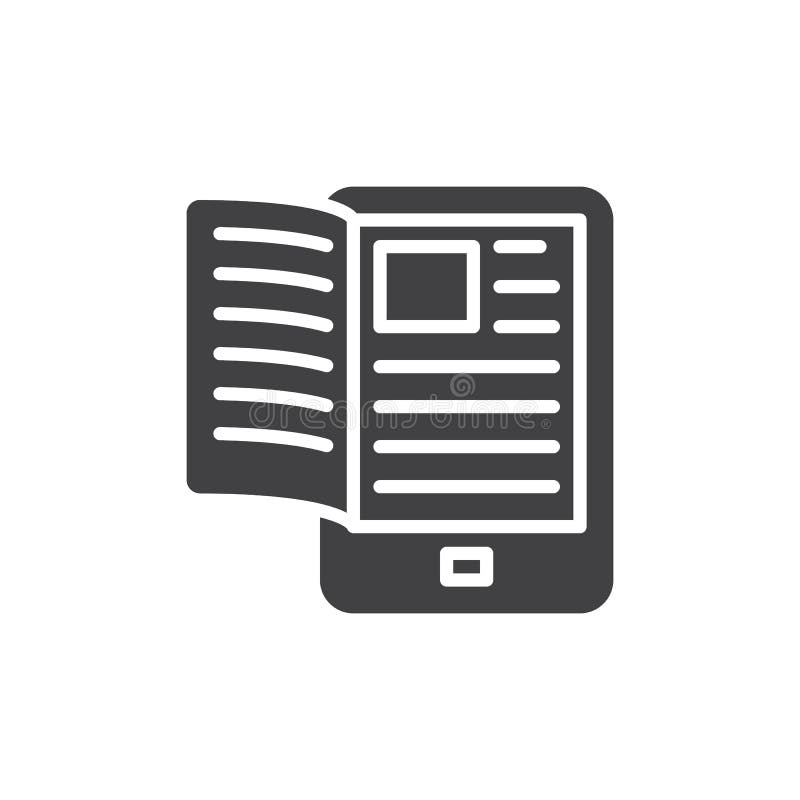 Electronic Book Reader Icon Vector Stock Vector - Illustration of pixel ...