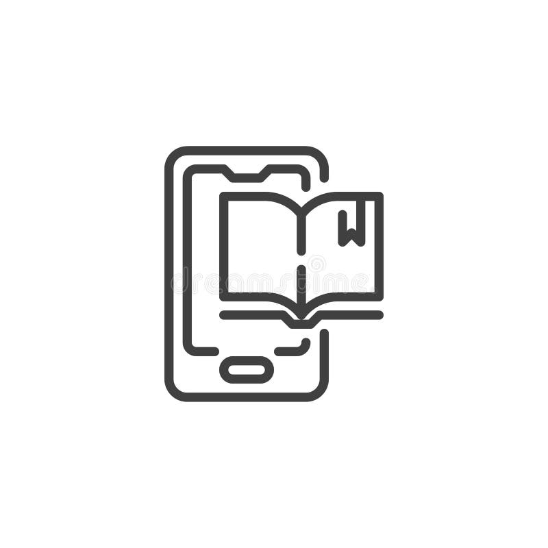 Electronic Book Reader Line Icon Stock Vector - Illustration of thin ...