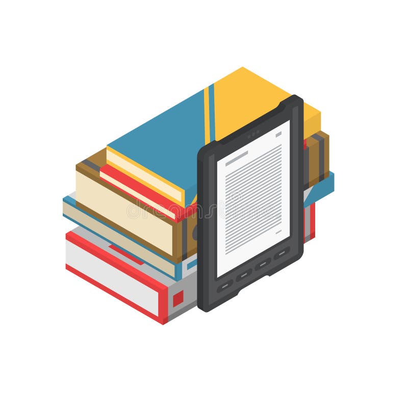 Electronic Books Icon. Isometric Flat Vector Stock Vector ...
