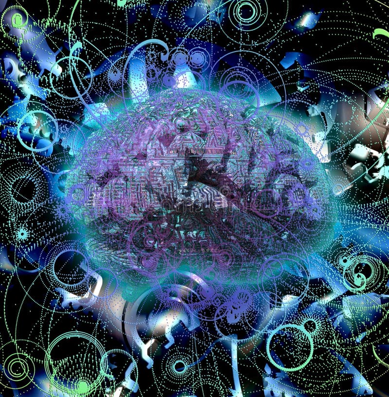 Electronic Brain stock illustration. Illustration of code - 124804548