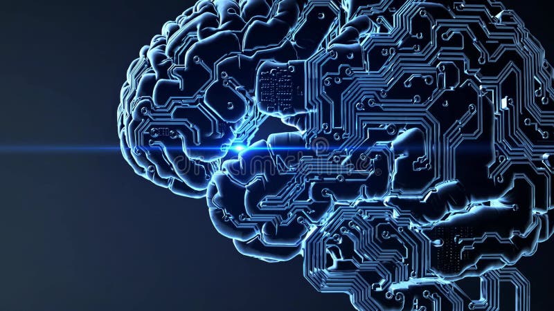 Electronic Brain Activating, Artificial Intelligence Taking Shape Stock ...