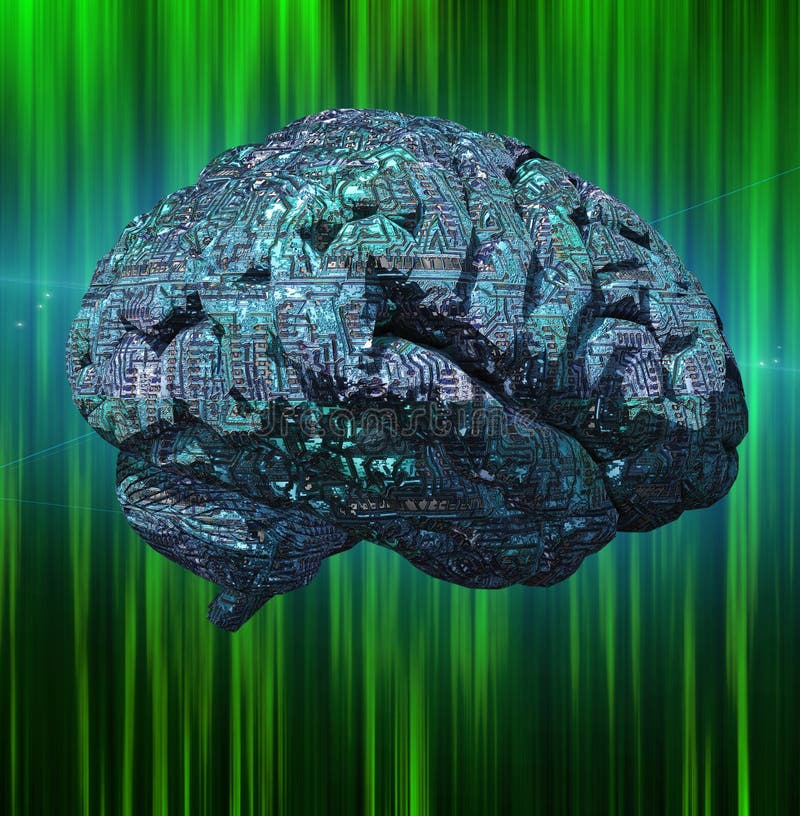 Electronic Brain stock illustration. Illustration of digital - 132841781