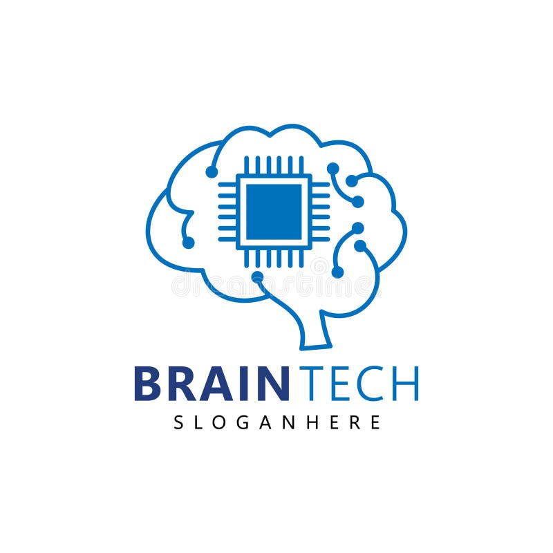 Electronic Brain Logo. Digital Brain Technology Icon Design. Stock ...