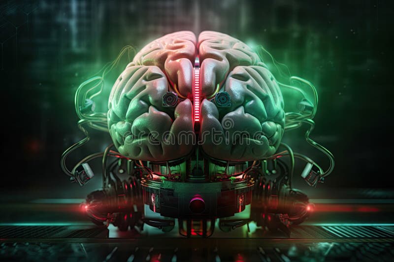 Electronic Brain and Neural Network Stock Illustration - Illustration of technology, deep: 272605237
