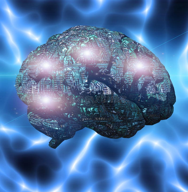 Electronic Brain stock illustration. Illustration of artificial - 187273249
