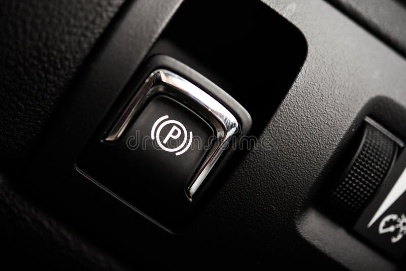 Electronic Brake Button stock image. Image of parking - 49641671