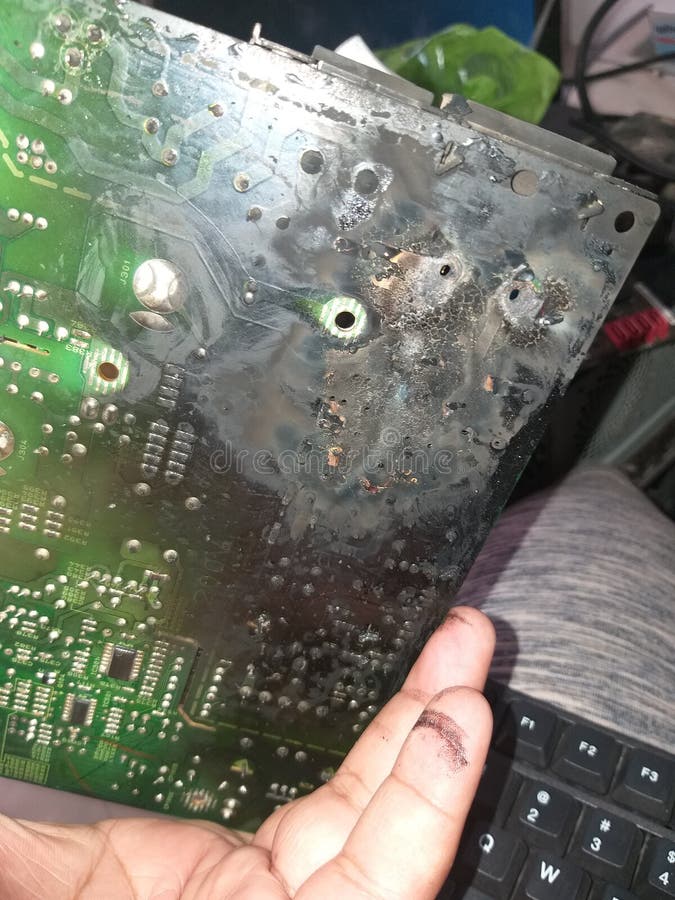 Electronic Burn Printer Loss by Fire Stock Photo - Image of electronic ...