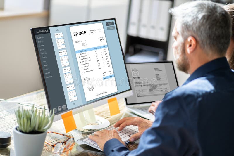 Electronic Business Invoice Check Stock Photo - Image of check ...