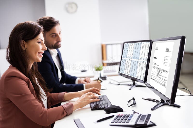 Electronic Business Invoice Check Stock Photo - Image of office ...