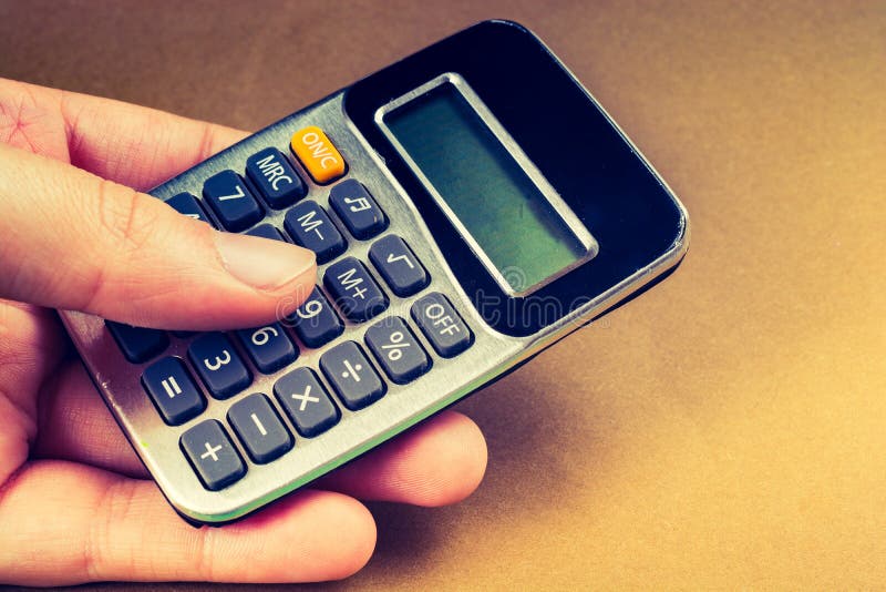 Electronic Calculator Device with Keyboard and Display Stock Image ...