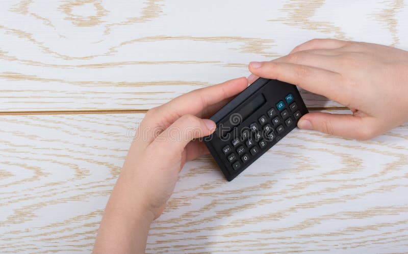 Electronic Calculator Device with Keyboard and Display Stock Image ...