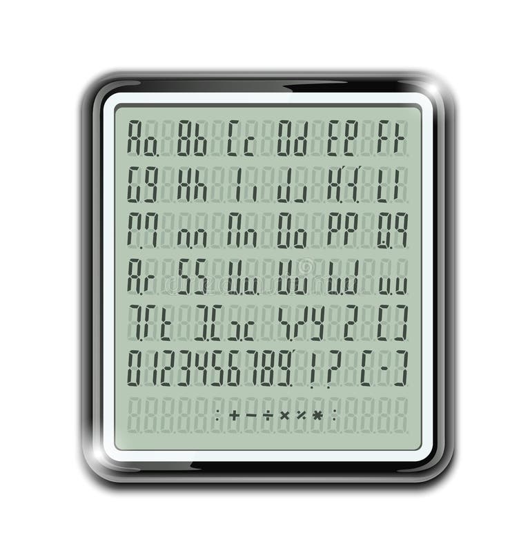 Electronic Calculator Font Stock Illustrations – 1,036 Electronic ...
