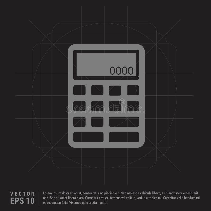 Electronic Calculator Icon - Black Creative Background Stock Vector ...