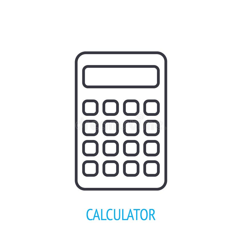 Calculator outline icon stock vector. Illustration of pixel - 134583207