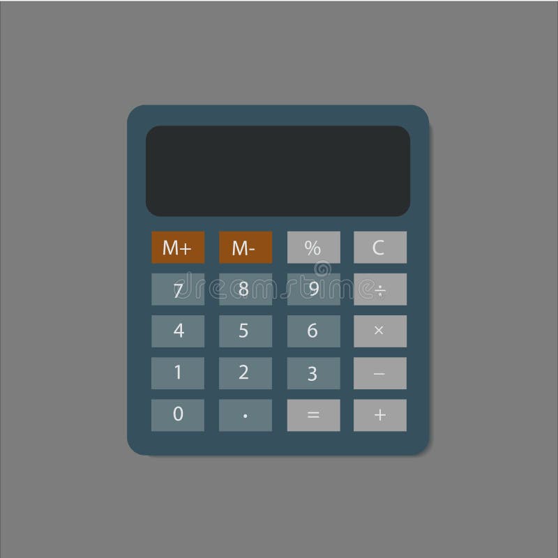 Electronic Calculator with Shadow in Flat Style. Digital Keypad Math ...