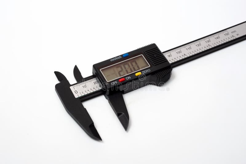 Electronic Caliper with Display Photographed on a White Background ...